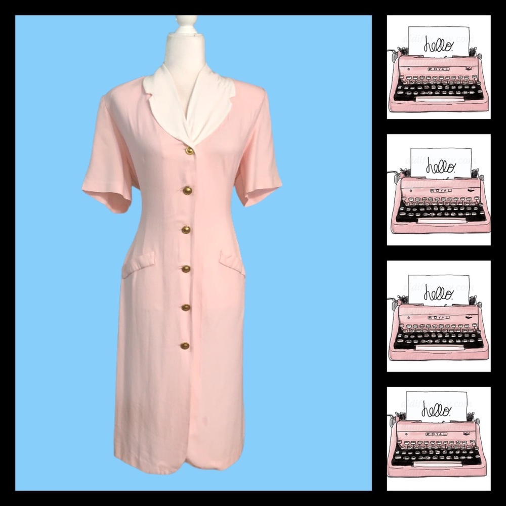 Vintage Lauren Michaels Pink Professional Dress - Gem